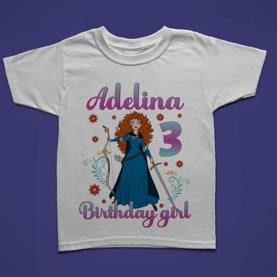 Merida Disney Princess Birthday Shirt/disney Family Matching - Etsy
