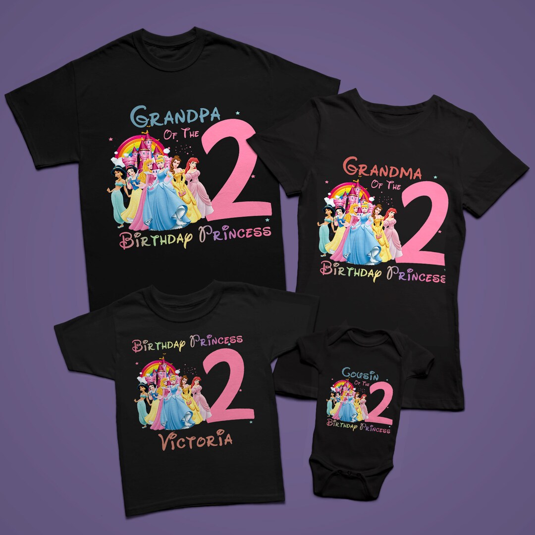 Disney Princesses Birthday Shirt/customized Disney Princesses - Etsy