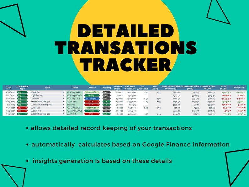 Investment Portfolio Tracker - Etsy