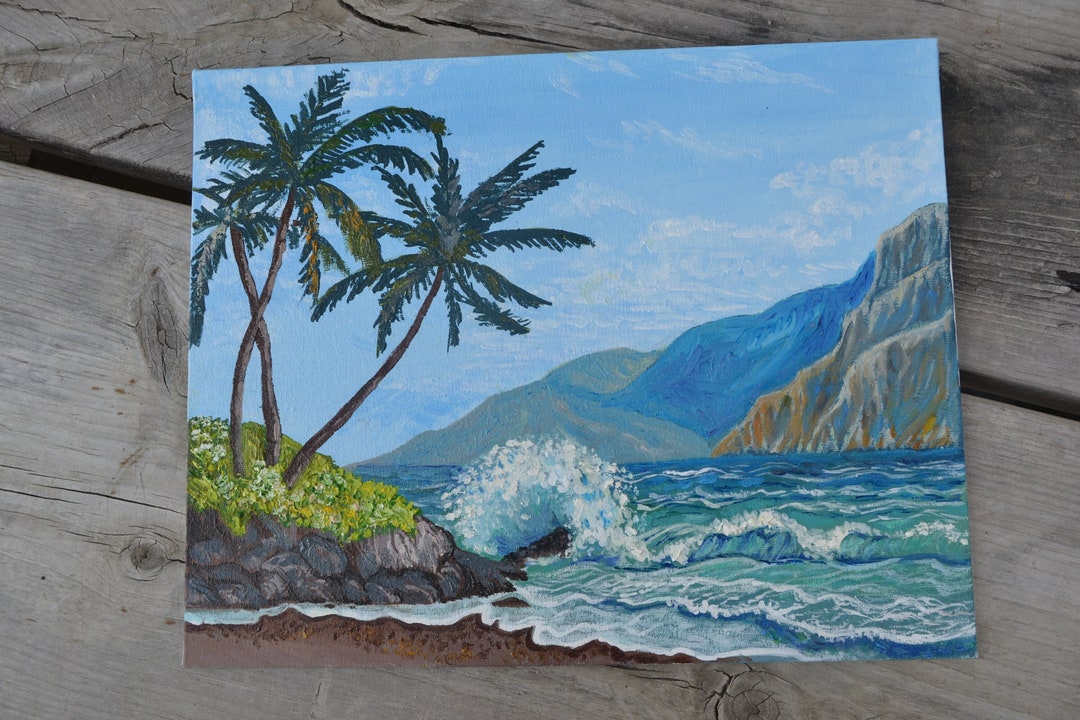 Original Oil Painting. Sea Palma Summer Relax Seascape - Etsy