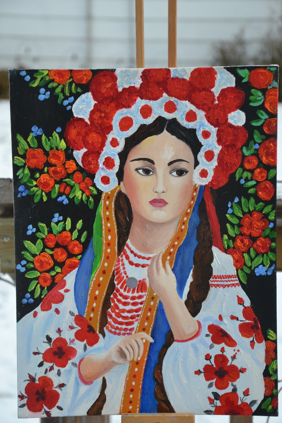 Original Oil Painting Ukrainian Girl Ukrainian Woman Painting Ukraine ...