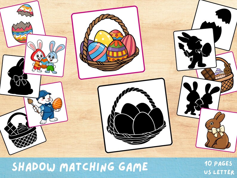 Shadow Matching Game Printable Kids Activity Toddler Preschool Learning ...