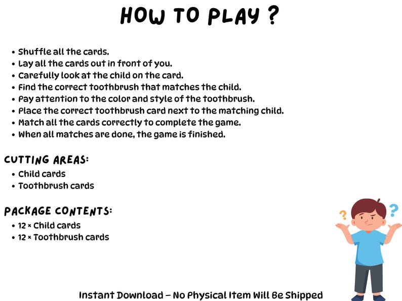 Kids Dental Health Printable Activities: Tooth Brushing Chart, Matching ...