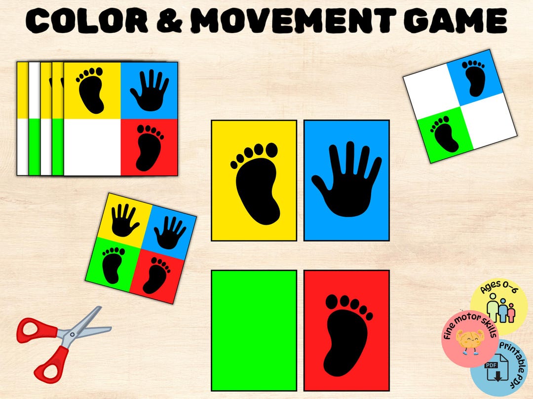 Color & Movement Game for Kids | Printable Preschool Activity (digital ...