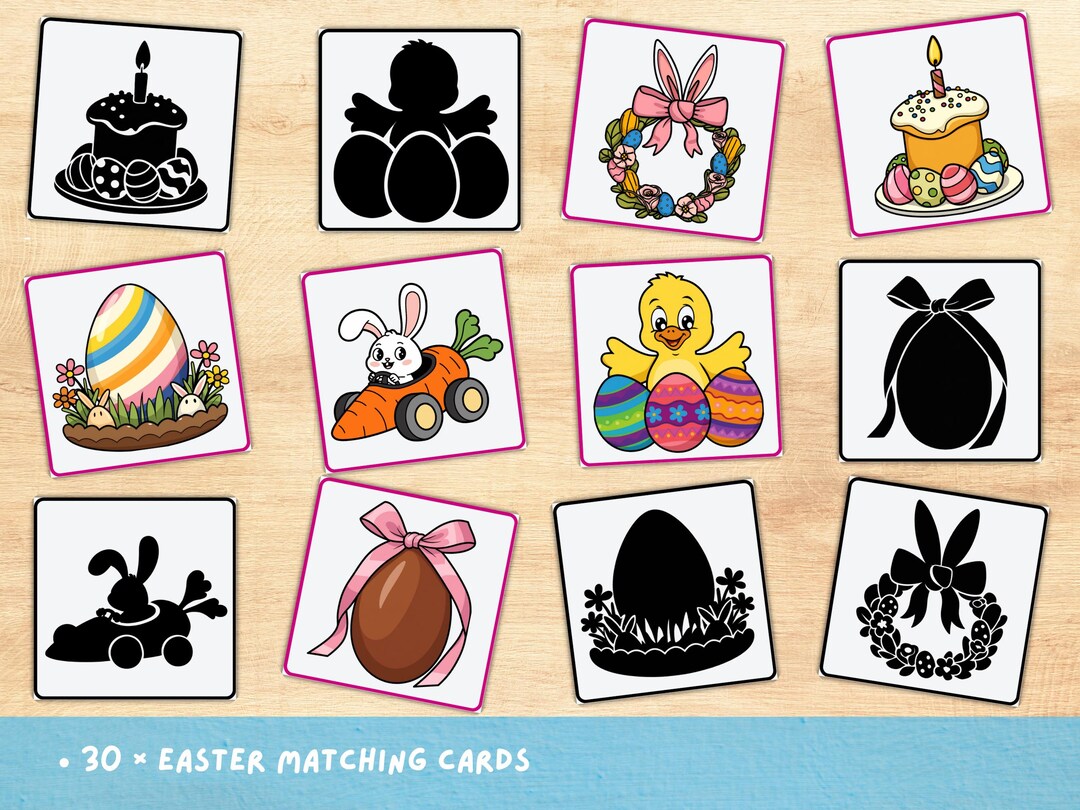 Shadow Matching Printable Easter Game Kids Easter Activity - Etsy