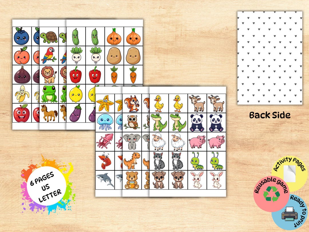 Preschool Matching Cards Printable Memory Game - Etsy