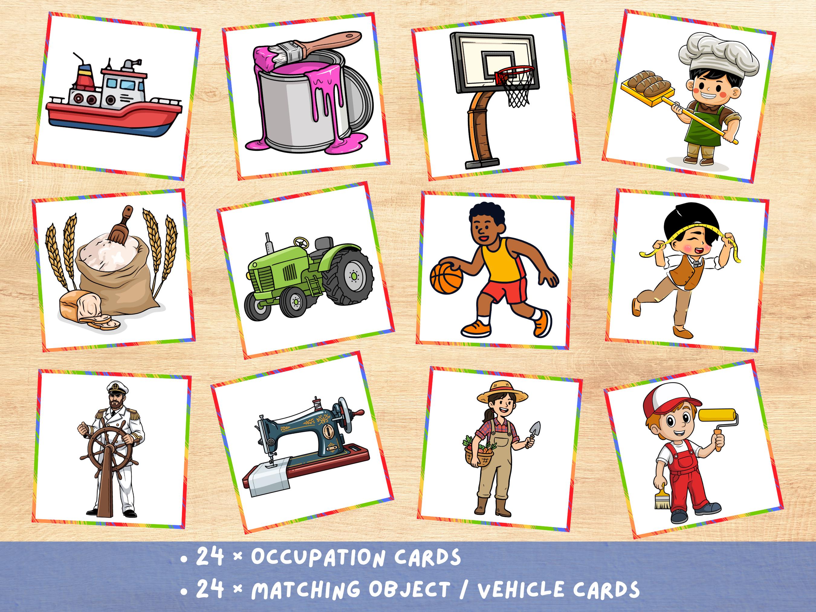 Occupations Matching Game Printable Preschool Activity Toddler Learning ...