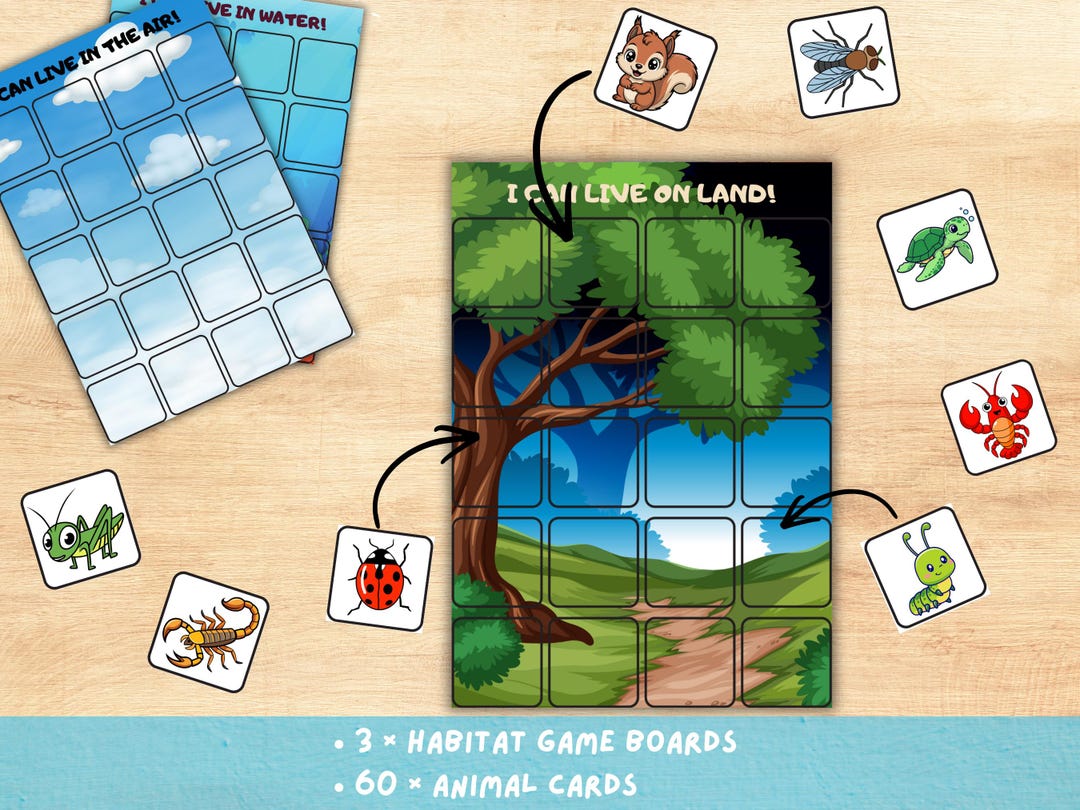 Preschool Animal Habitat Game Printable Classroom Activity Toddler ...