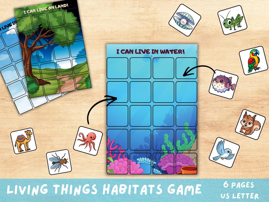 Animal Habitat Sorting Game Printable Preschool Learning Activity Kids ...