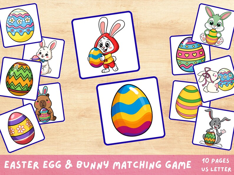 Easter Bunny Egg Matching Game: Printable Kids Activity - Etsy UK