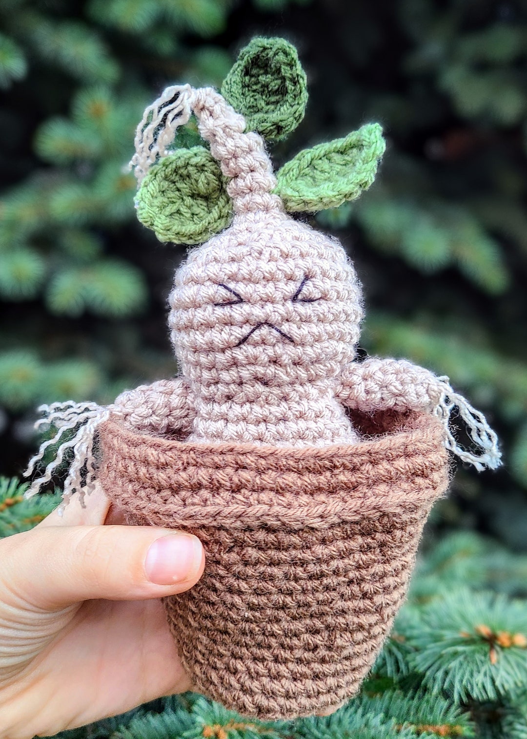 Mandrake and Pot Crochet - PATTERN ONLY - Digital Item, Baby Mandrake ...