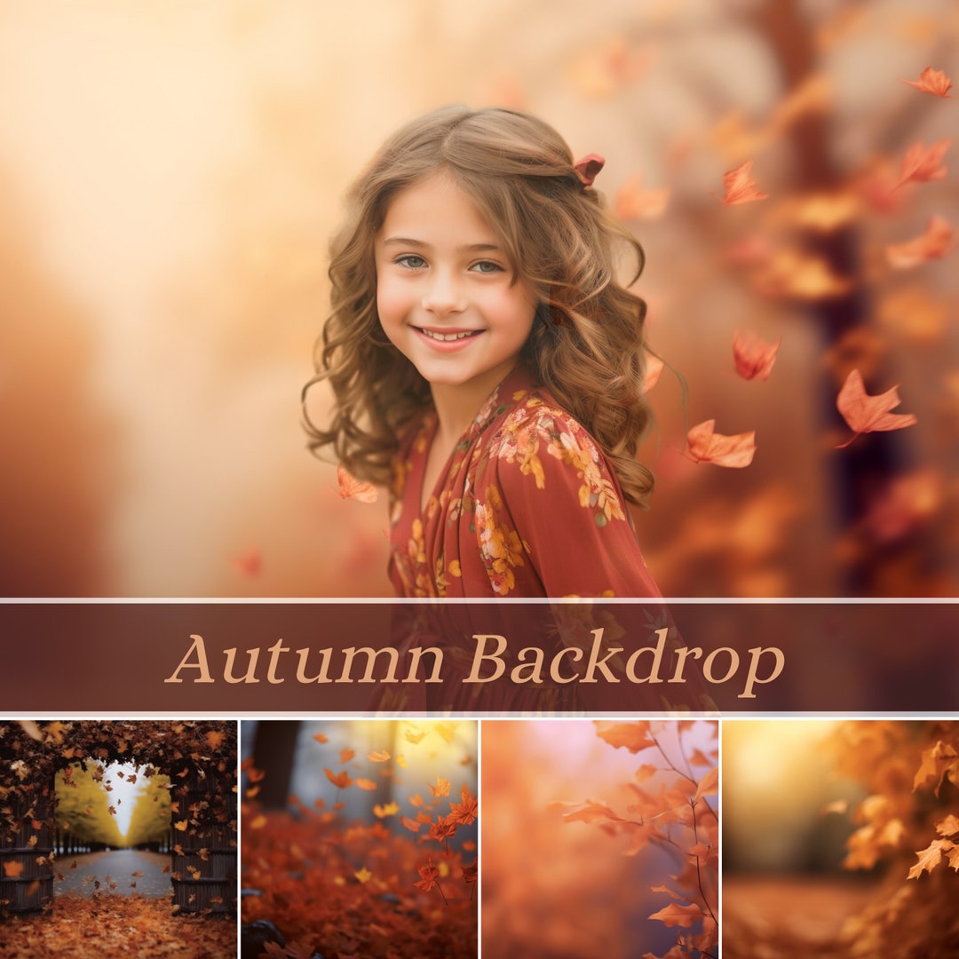 35 Fall Portrait Backdrops for Photoshop, Digital Autumn Photo Editing ...