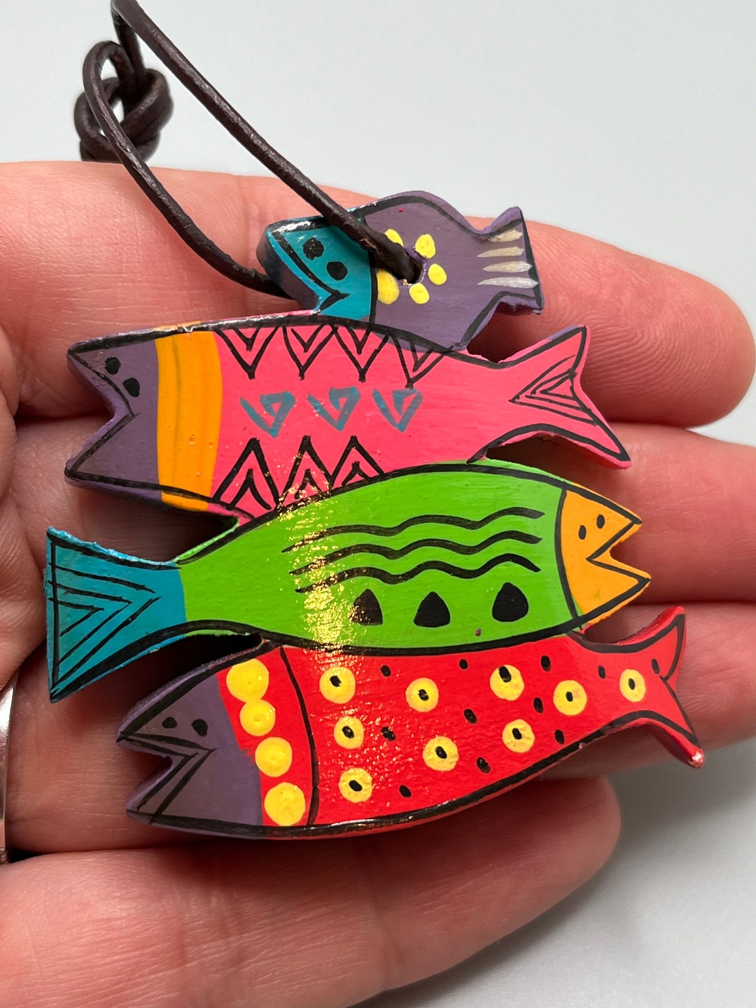Vintage Laurel Burch FISH Pendant or Keychain - Etsy