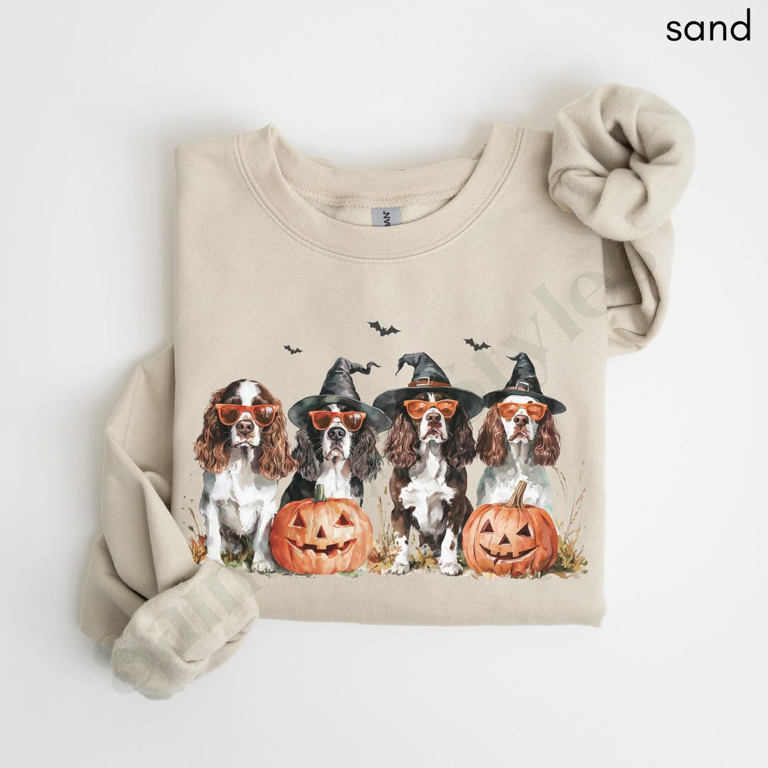 English Springer Spaniel Halloween Sweatshirt, Spaniel Mom Dad Sweater ...