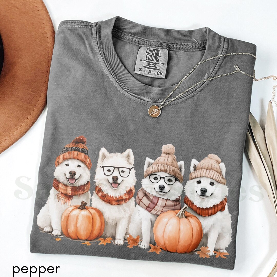 Samoyed Dog Fall T-shirt, Samoyed Mom Dad Crewneck, Samoyed Gifts ...