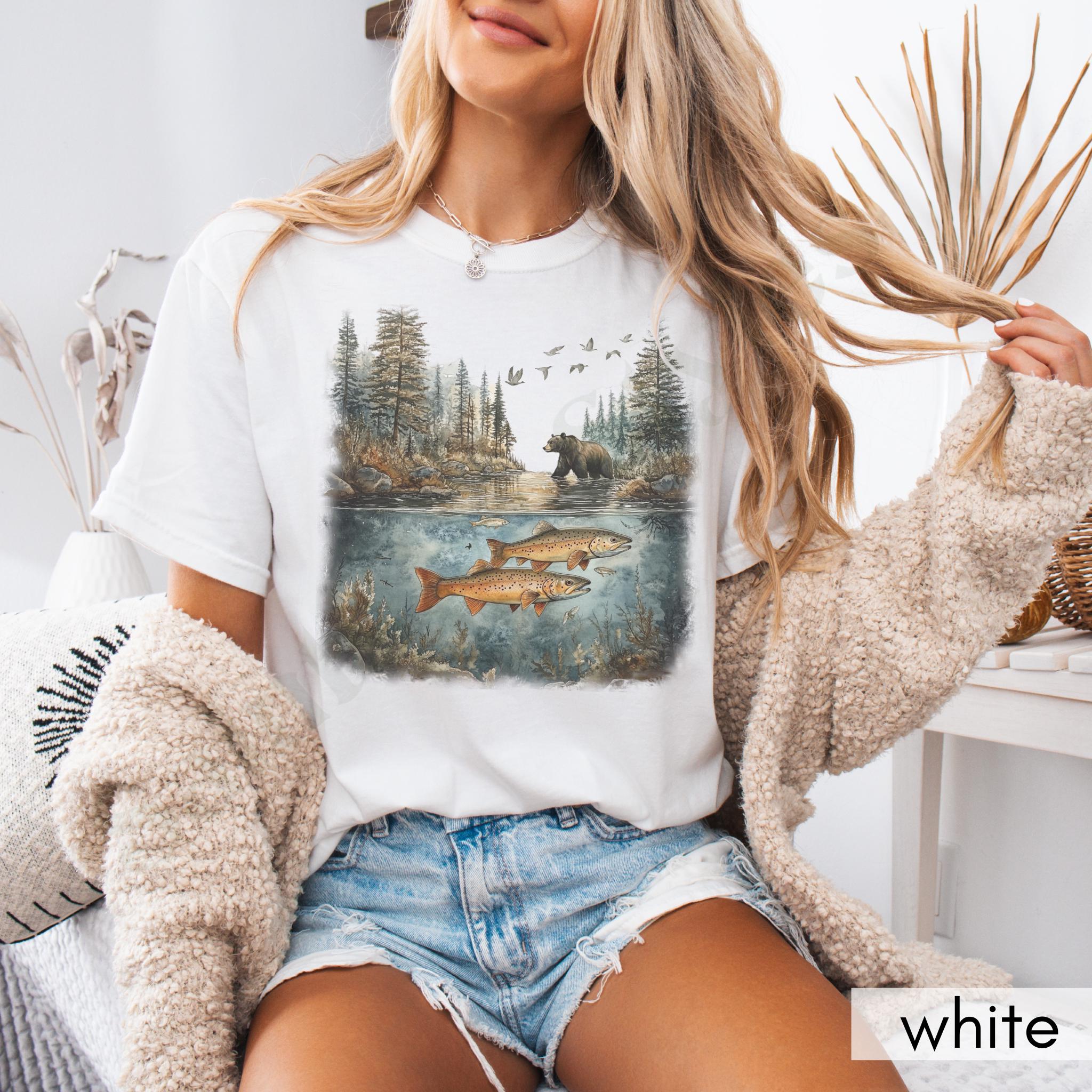 Vintage Trout Crewneck T-shirt, Unisex Nineties Vintage Fishing Shirt ...