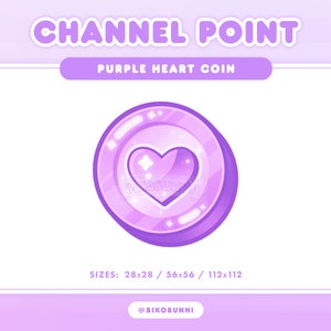 Purple Heart Coin Channel Points for Twitch / Emotes / Celestial ...