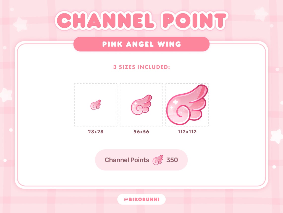 Pink Angel Wing Channel Points for Twitch / Discord Emotes / Anime ...