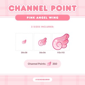 Pink Angel Wing Channel Points for Twitch / Discord Emotes / Anime ...