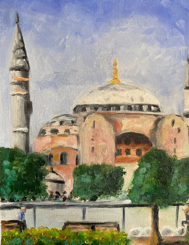 Istanbul Painting Ayasofya Mosque Original Art Oil Painting Ayasofya ...