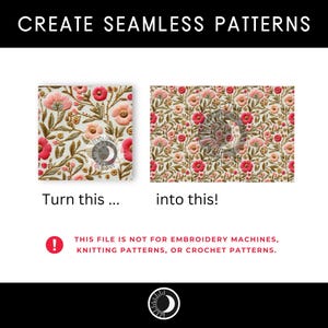 Boho Florals Faux Embroidery Seamless Pattern 3D Floral Digital Paper ...