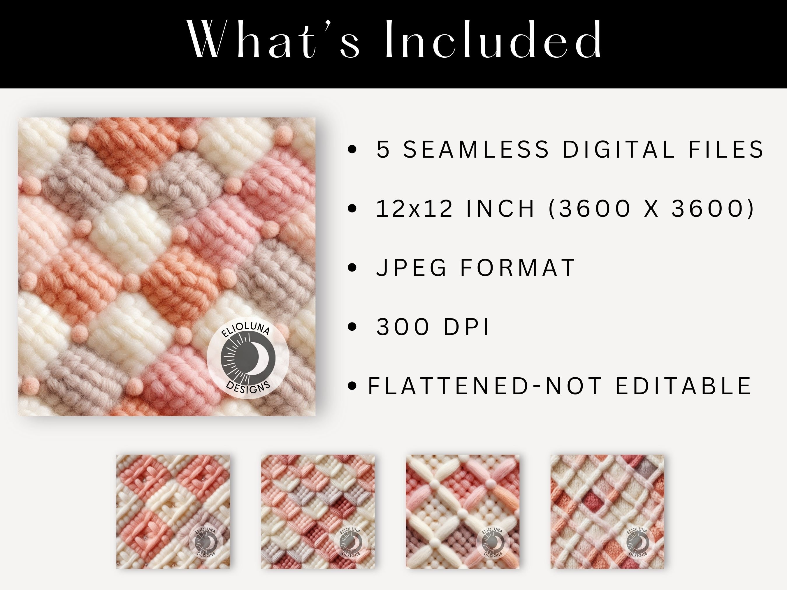 Cottage Core Knit Pattern Seamless Digital Design Faux Knits Seamless ...