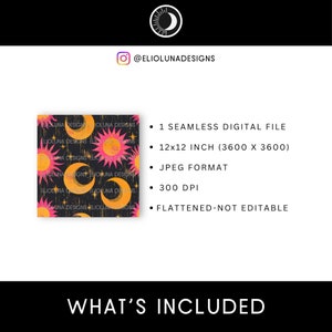 Solar Eclipse Pattern Moon Seamless Celestial Digital Paper Sun and ...