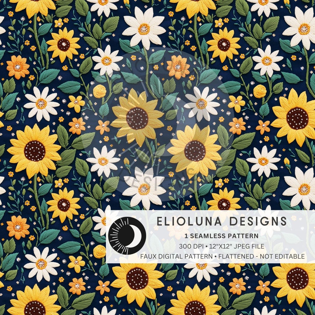 Summer Sunflower Floral Seamless Pattern Sunflower Floral Seamless ...