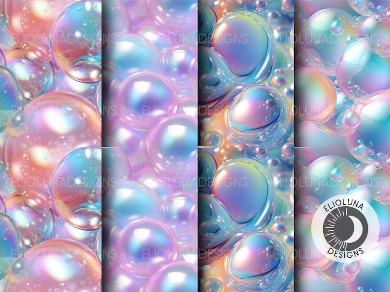 Bubble Digital Paper With Holographic and Iridescent Effects - Etsy