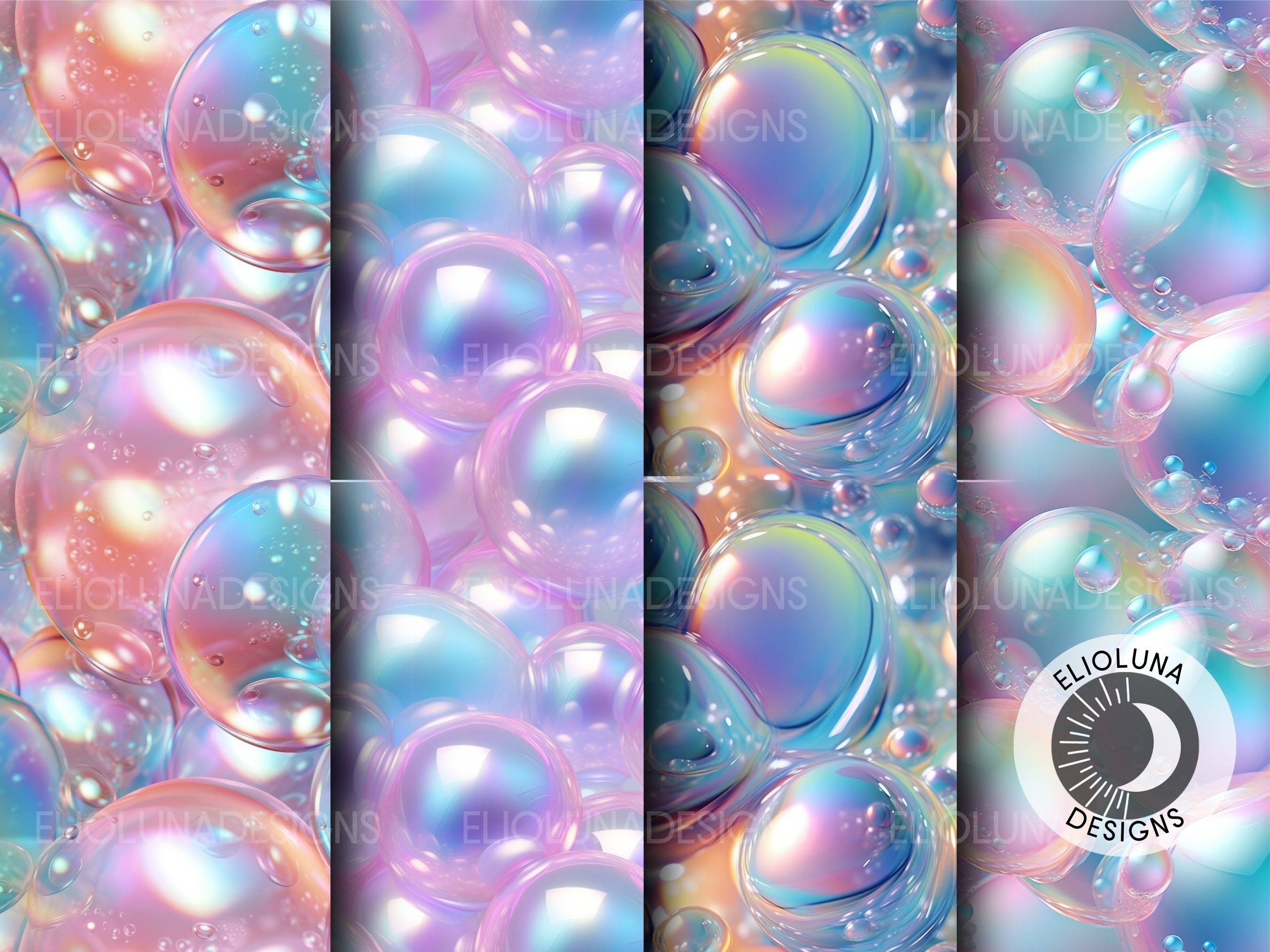 Bubble Digital Paper With Holographic and Iridescent Effects - Etsy