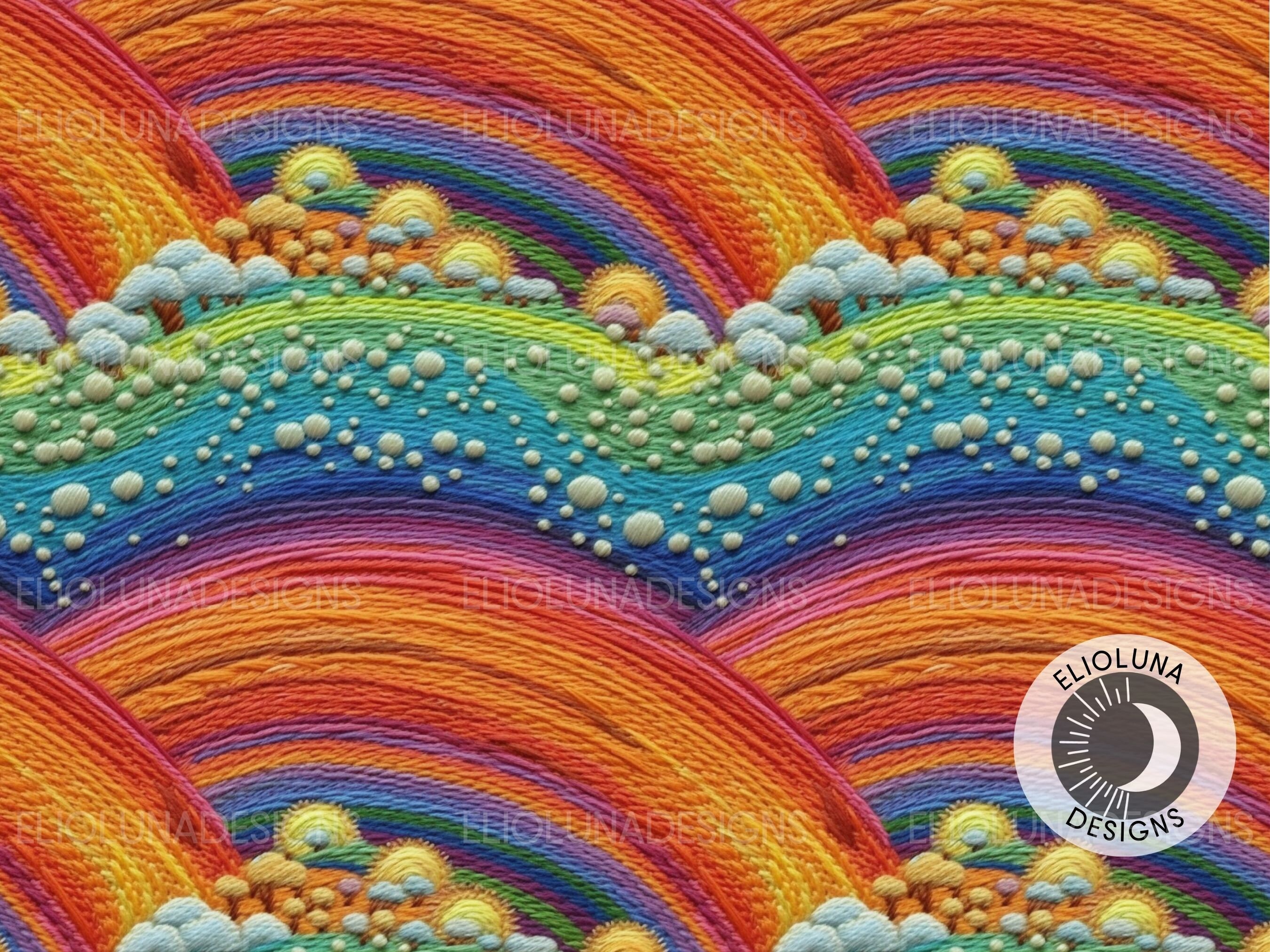 Whimsical 3D Wool Seamless Digital Design Rainbow Repeating Pattern 3D ...