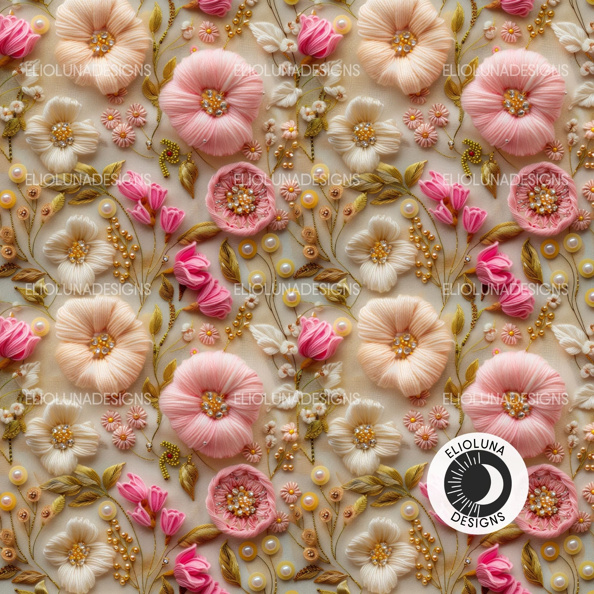 Floral Pattern Digital Paper 3D Spring Floral Pattern Seamless Digital ...