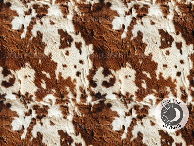 Cow Print Seamless Cowhide Digital Paper Cow Print Pattern Western ...