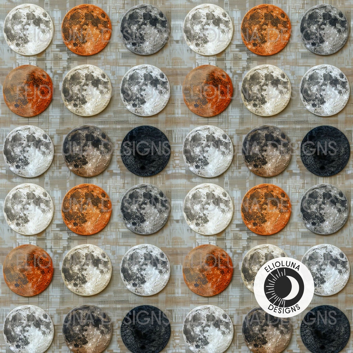 Moon Pattern Celestial Seamless Moon Digital Paper Space Seamless ...