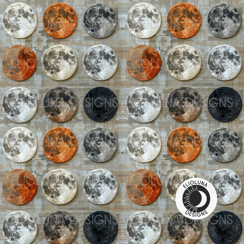 Moon Pattern Celestial Seamless Moon Digital Paper Space Seamless ...