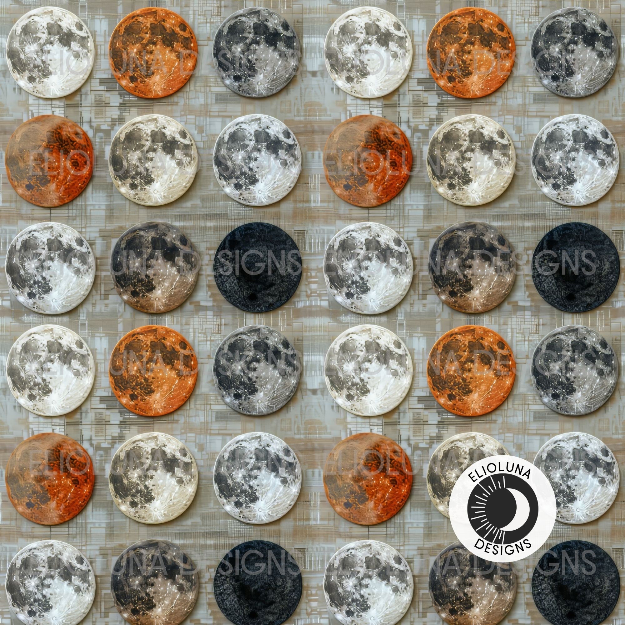 Moon Pattern Celestial Seamless Moon Digital Paper Space Seamless ...