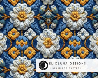 Floral Pattern Digital Paper 3D Spring Floral Pattern Seamless Digital ...