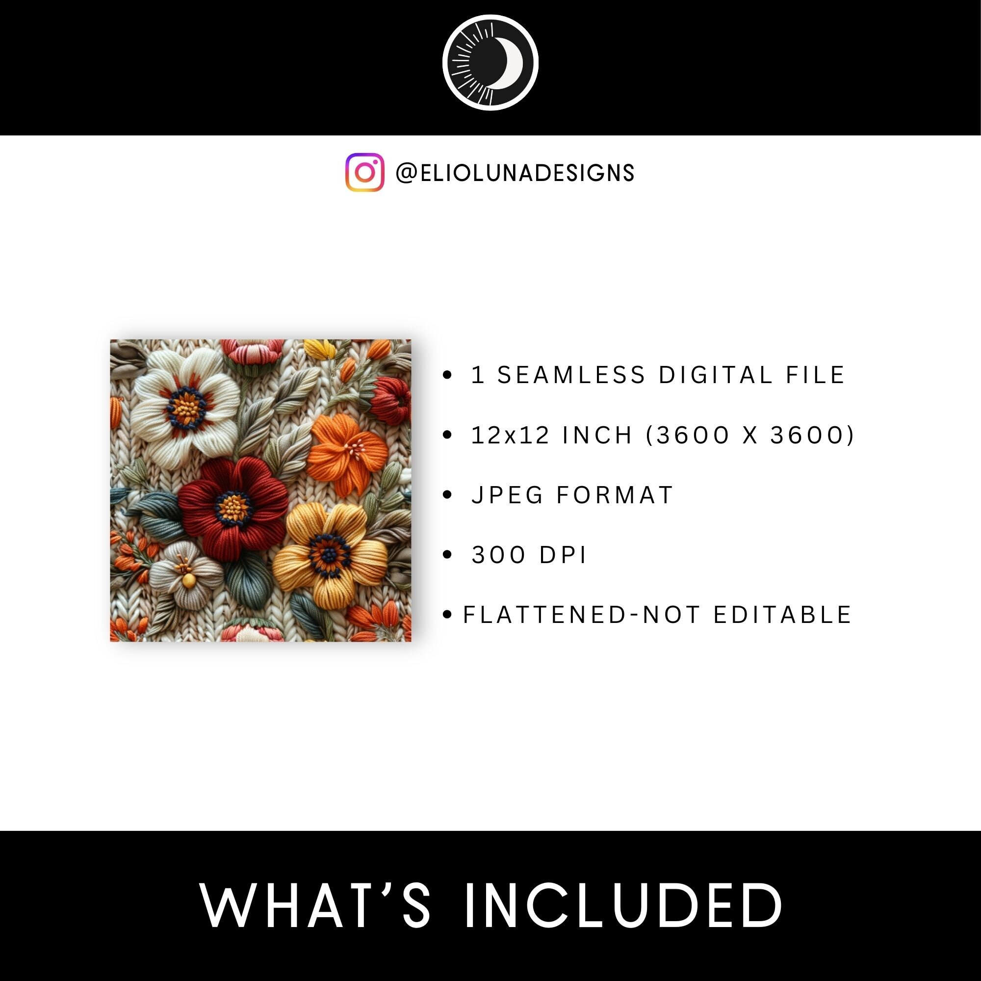 Boho Floral Pattern Digital Paper 3D Faux Embroidered Fall Floral ...