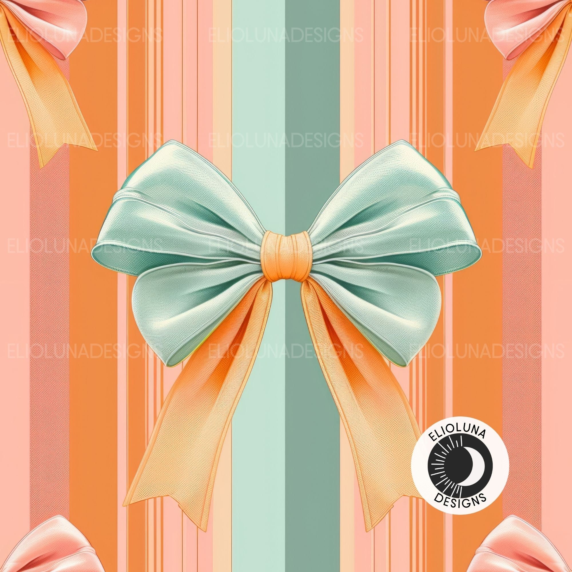 Vintage Bow Seamless Pattern Digital Paper Retro Bow Seamless Pattern ...