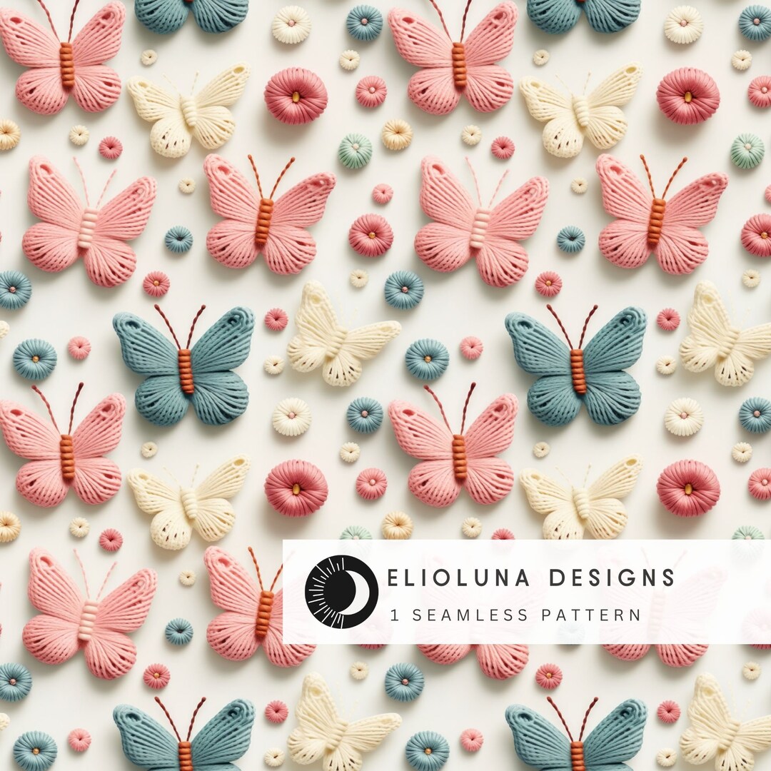 Butterfly Pattern Digital Paper 3D Butterfly Pattern Seamless ...