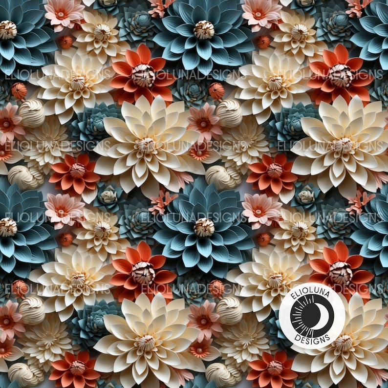 Digital Paper Dahlia Flowers Digital Background Floral Design Flower ...