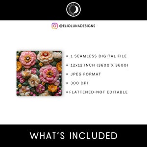 Floral Pattern Digital Paper 3D Spring Floral Pattern Seamless Digital ...