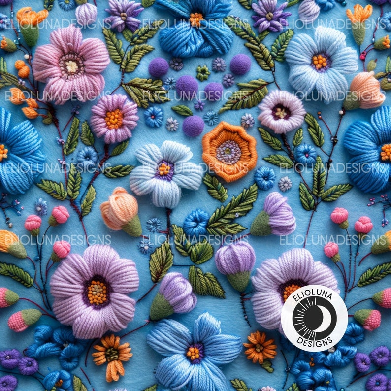 Floral Pattern Digital Paper 3D Spring Floral Pattern Seamless Digital ...