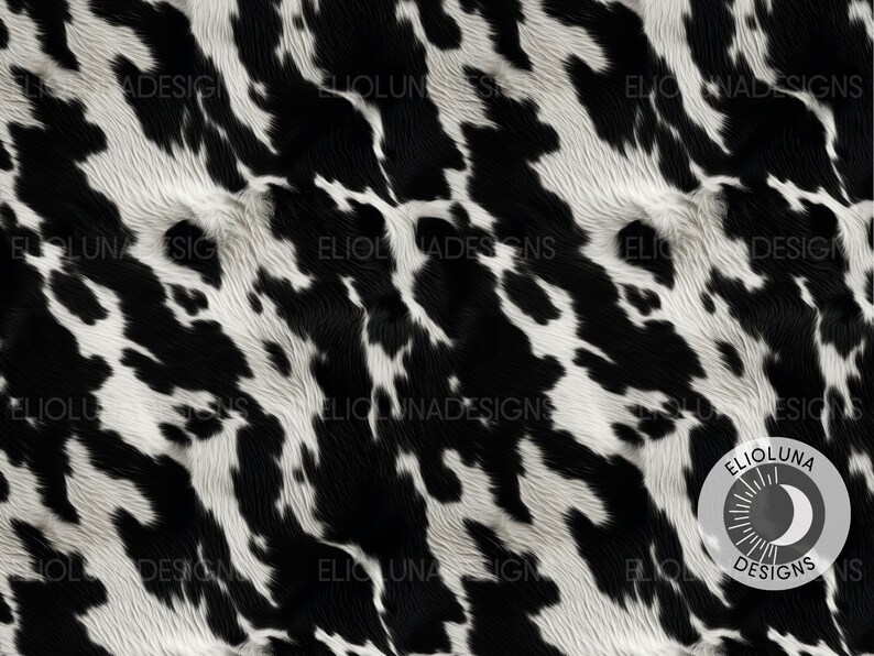 Cow Print Seamless Cowhide Digital Paper Cow Print Pattern Western ...