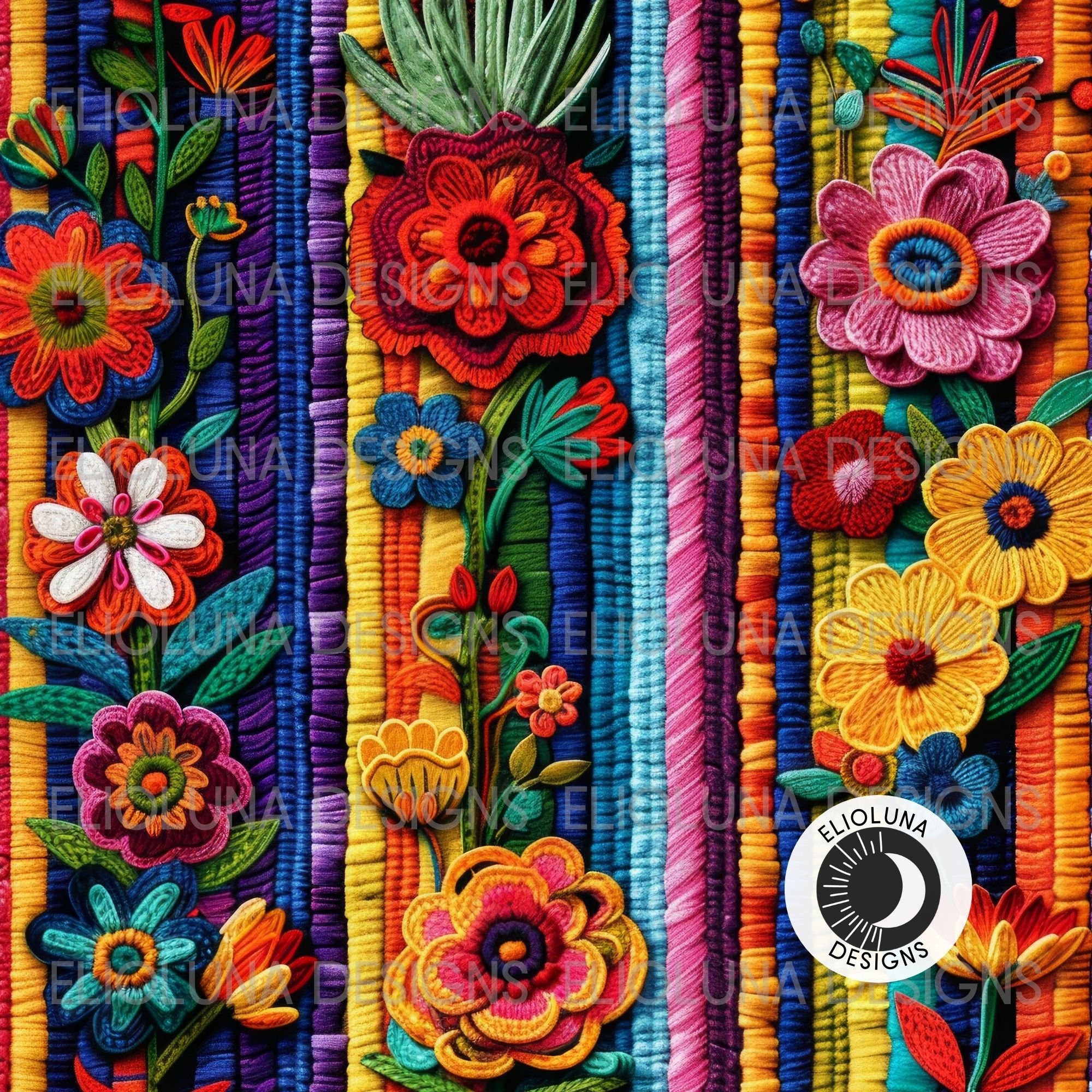 Mexican Floral Pattern Mexican Serape Seamless Cinco De Mayo Digital ...