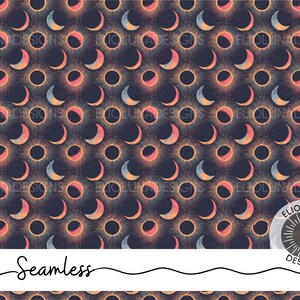 Solar Eclipse Pattern Sun Seamless Moon Digital Paper Solar Eclipse ...