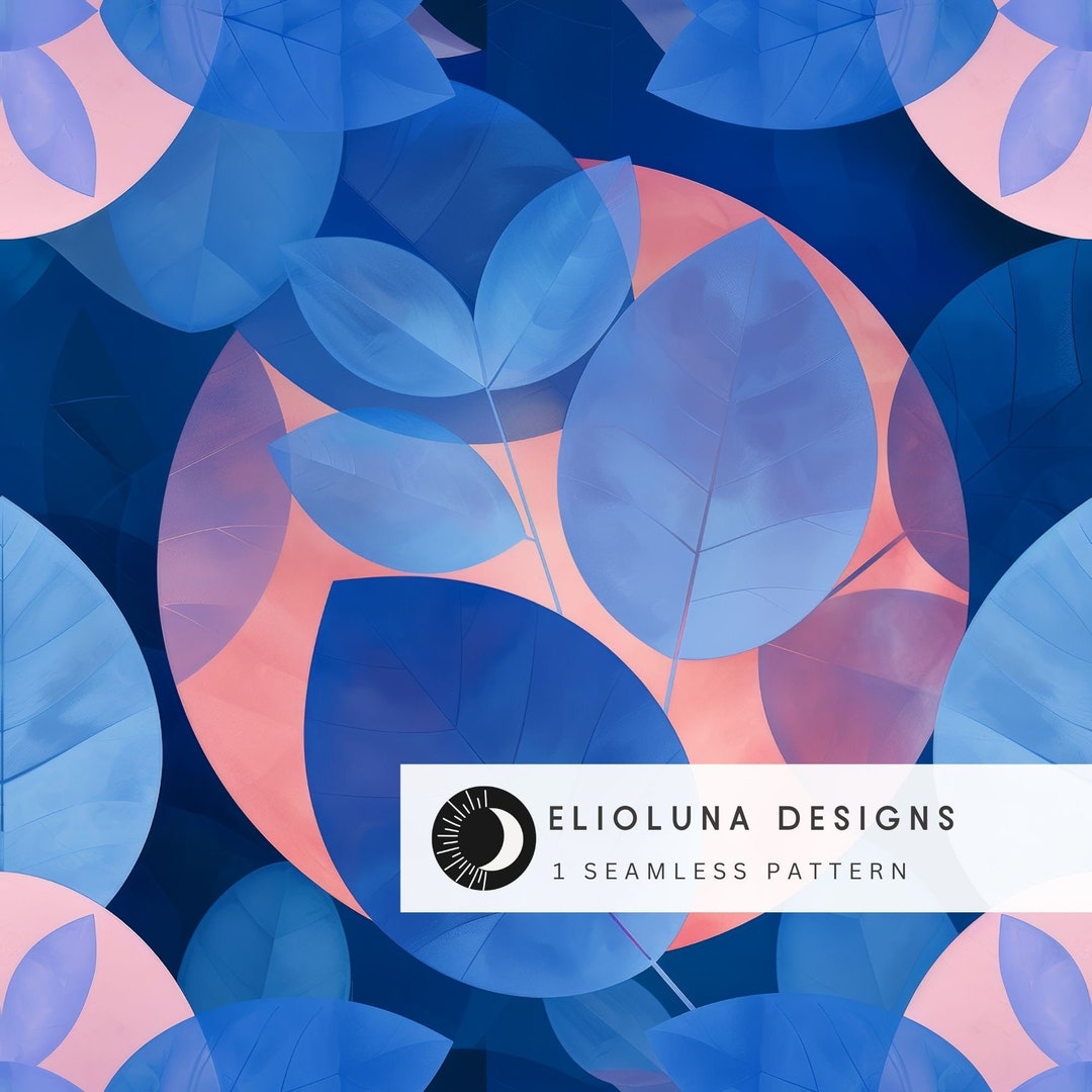 Moon Pattern Floral Seamless Moon Digital Paper Leaves Pattern Night ...