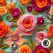 3D Rose Floral Pattern Digital Paper Faux Embroidery Summer Floral ...