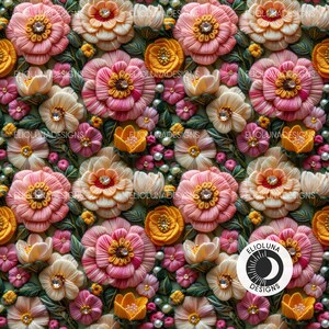 Floral Pattern Digital Paper 3D Spring Floral Pattern Seamless Digital ...