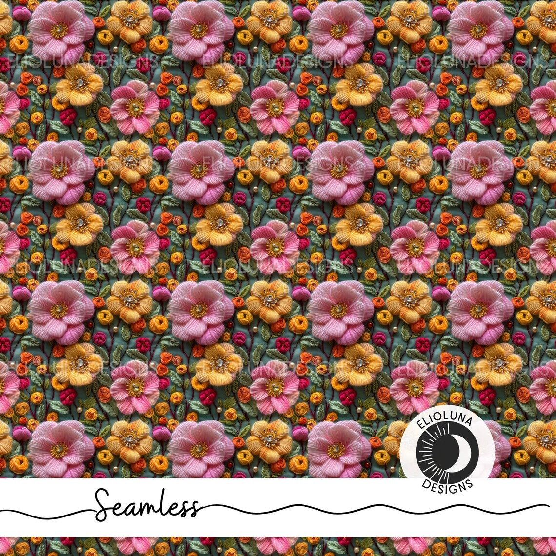 Floral Pattern Digital Paper 3D Spring Floral Pattern Seamless Digital ...